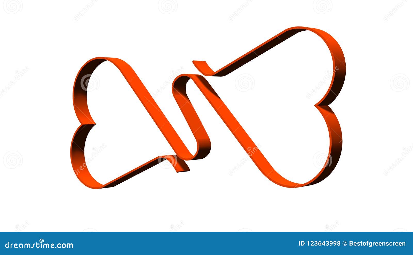 Two Linked Hearts stock illustration. Illustration of design - 123643998