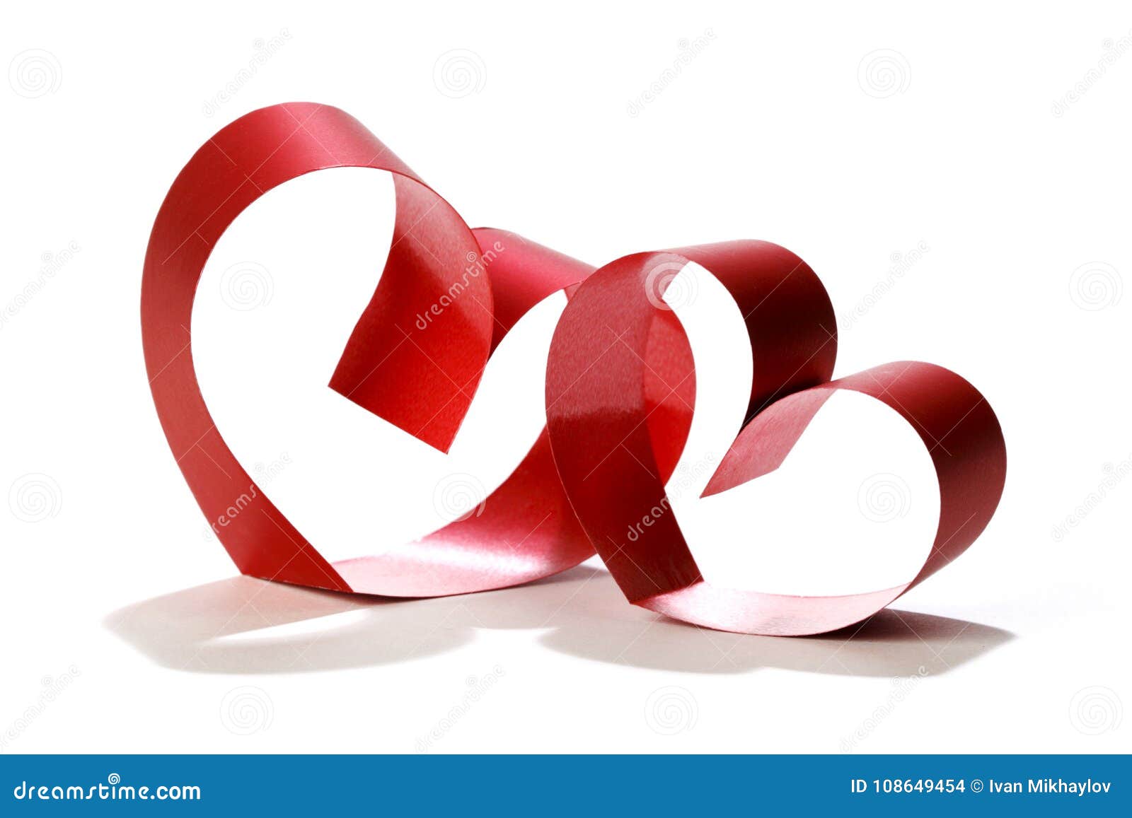 Two linked hearts stock photo. Image of shape, romantic - 108649454