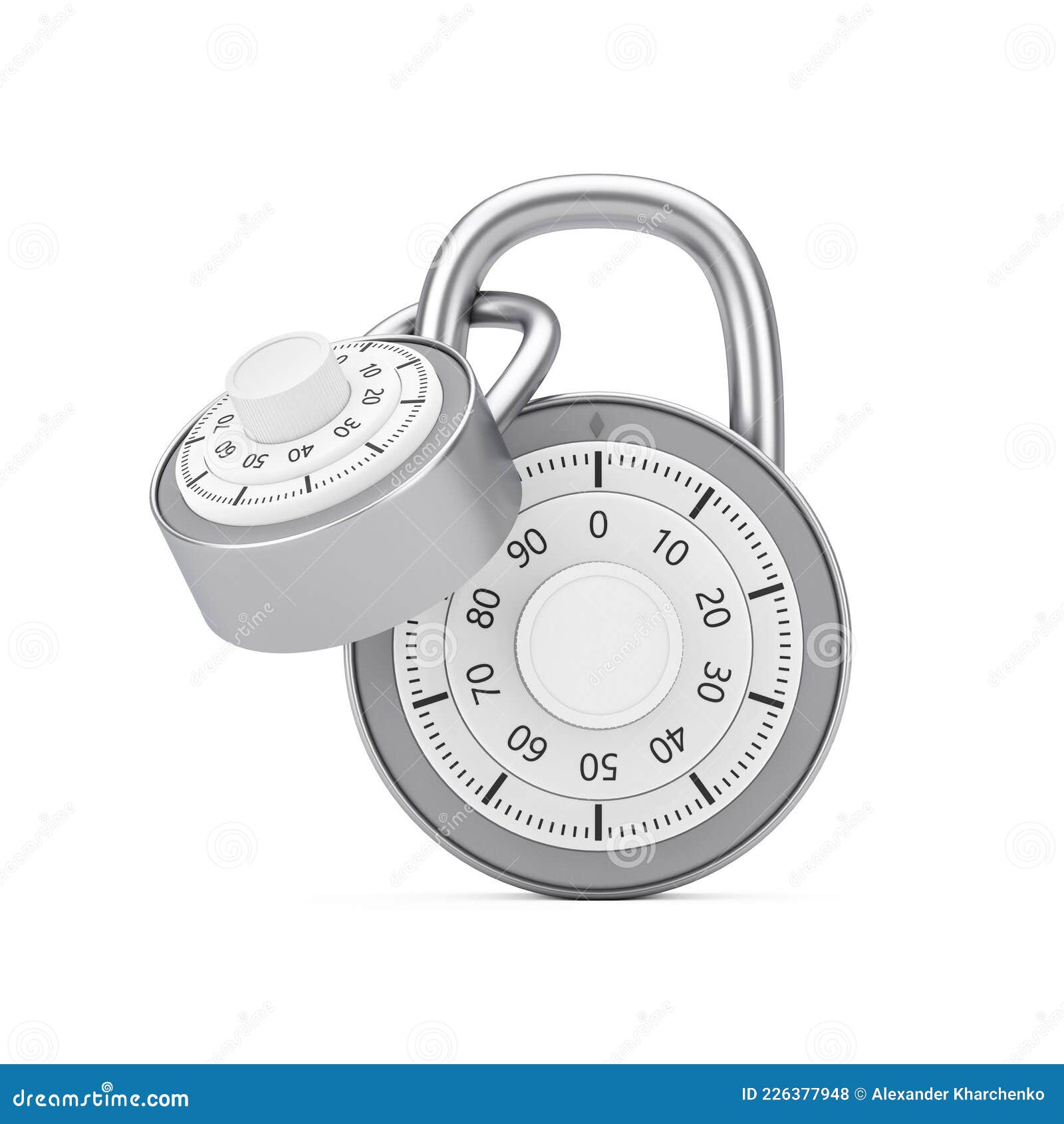 Two Linked Padlocks with Combination Lock. 3d Rendering Stock ...