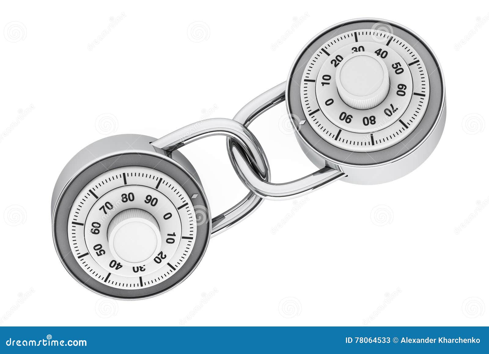 Padlocks Combination. Realistic Metallic Locks. Secret Key Code ...