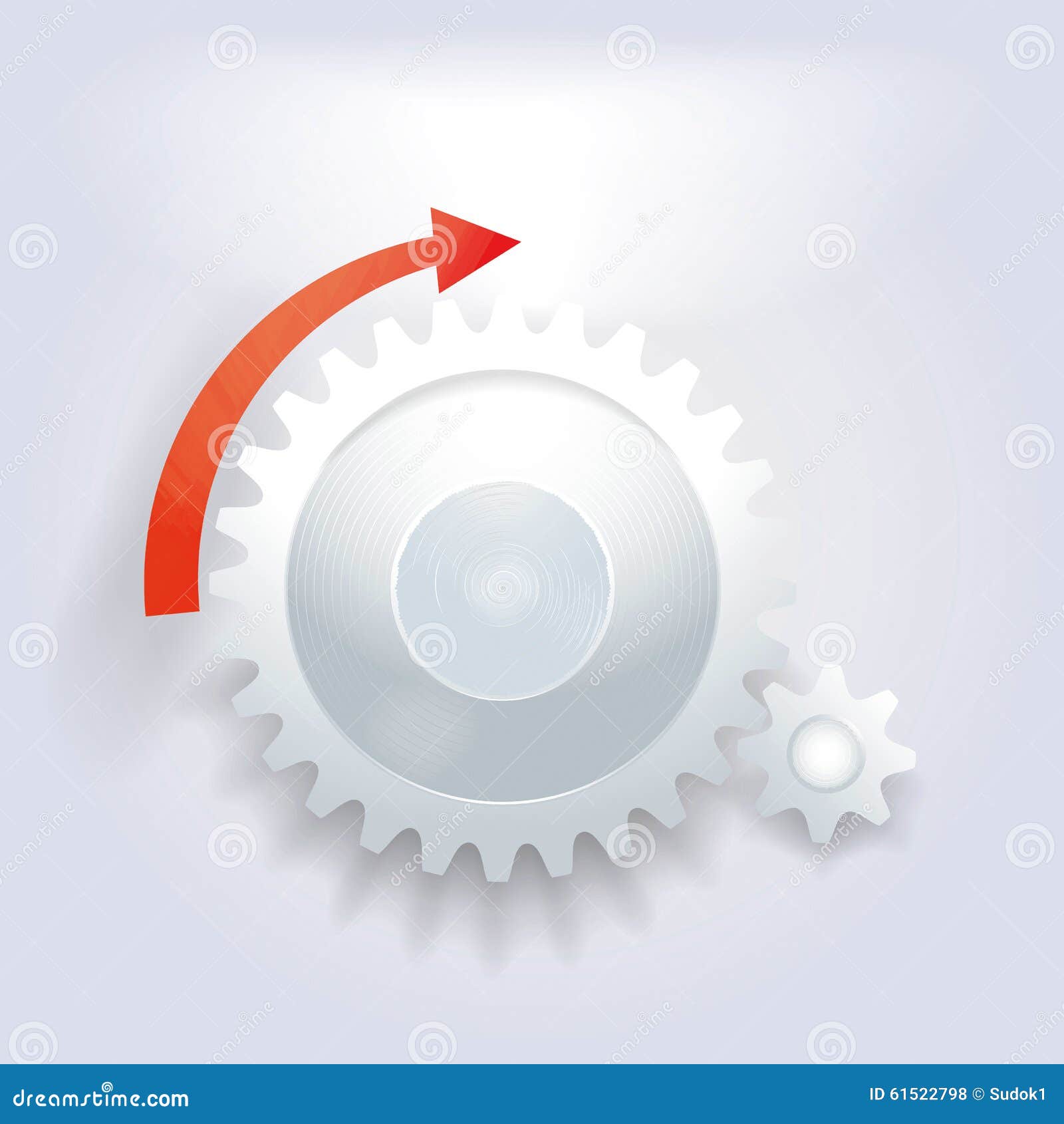 Two linked rotating gears stock illustration. Illustration of machine ...