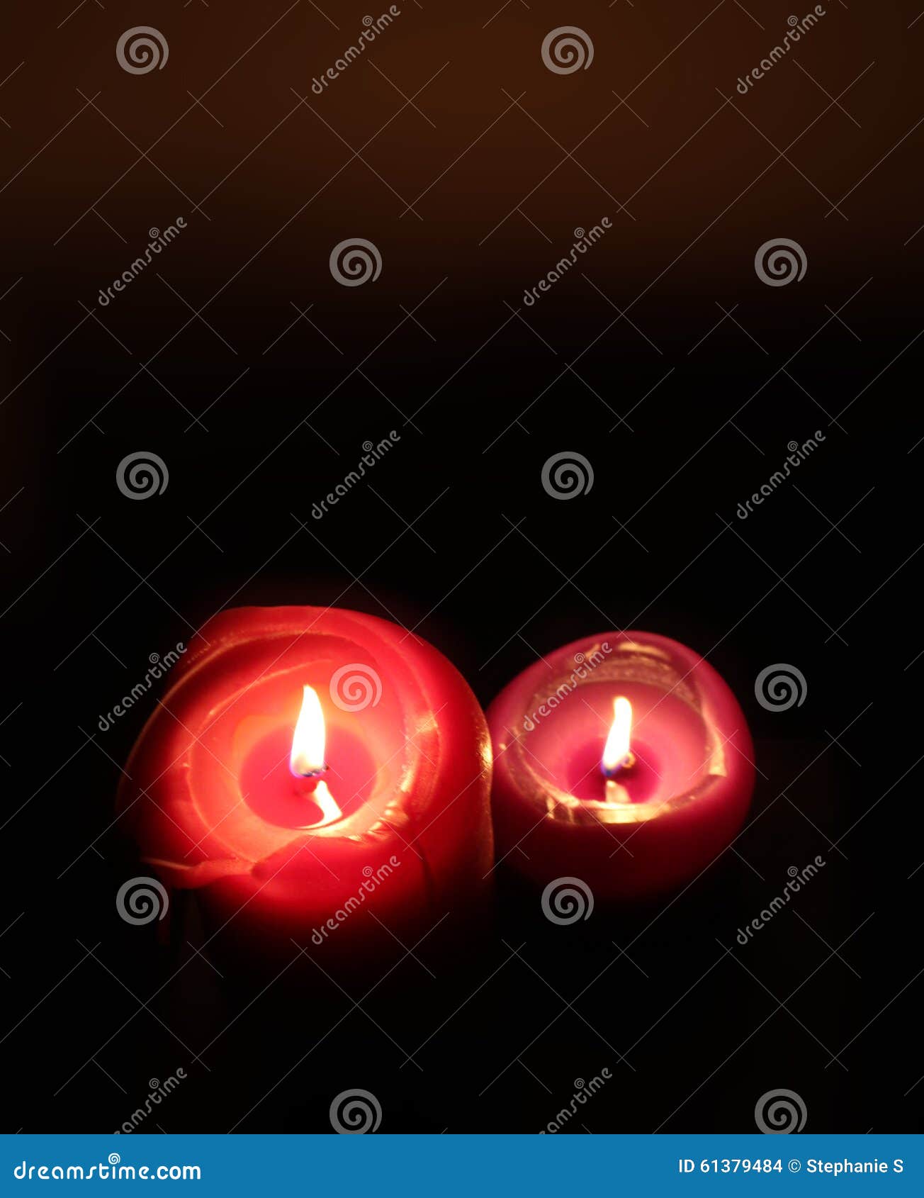 Two Lit Candles in the Dark Stock Photo - Image of background, candle ...