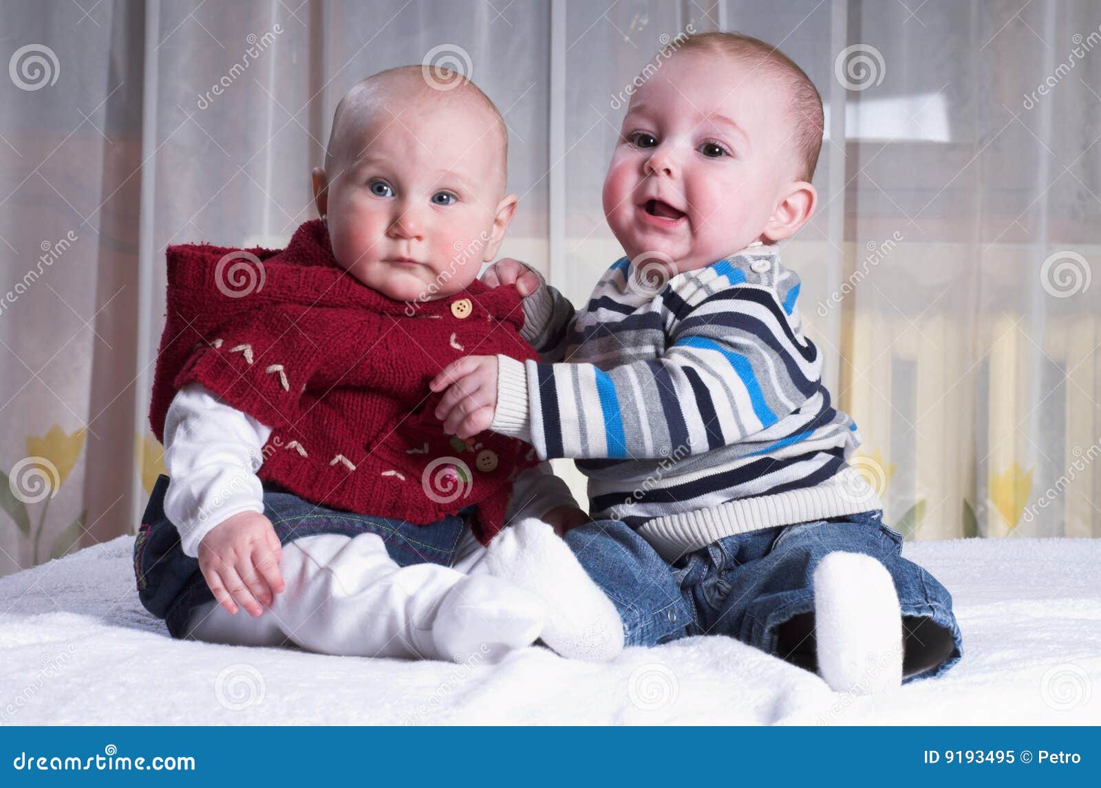 Two little babies stock image. Image of couple, contemporaries - 9193495