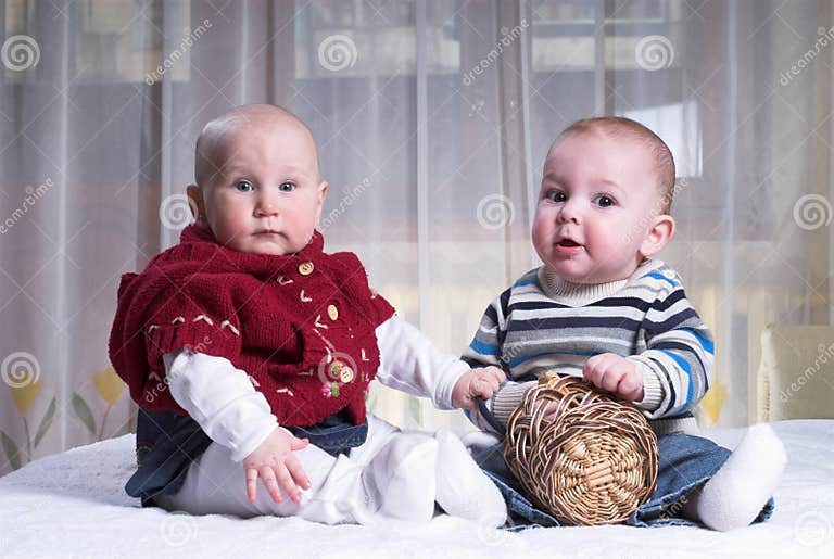 Two little babies stock photo. Image of infant, love, family - 9193522