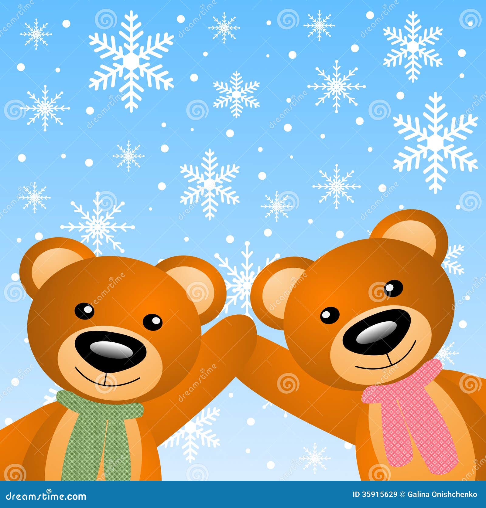 Two little bears stock illustration. Illustration of year - 35915629