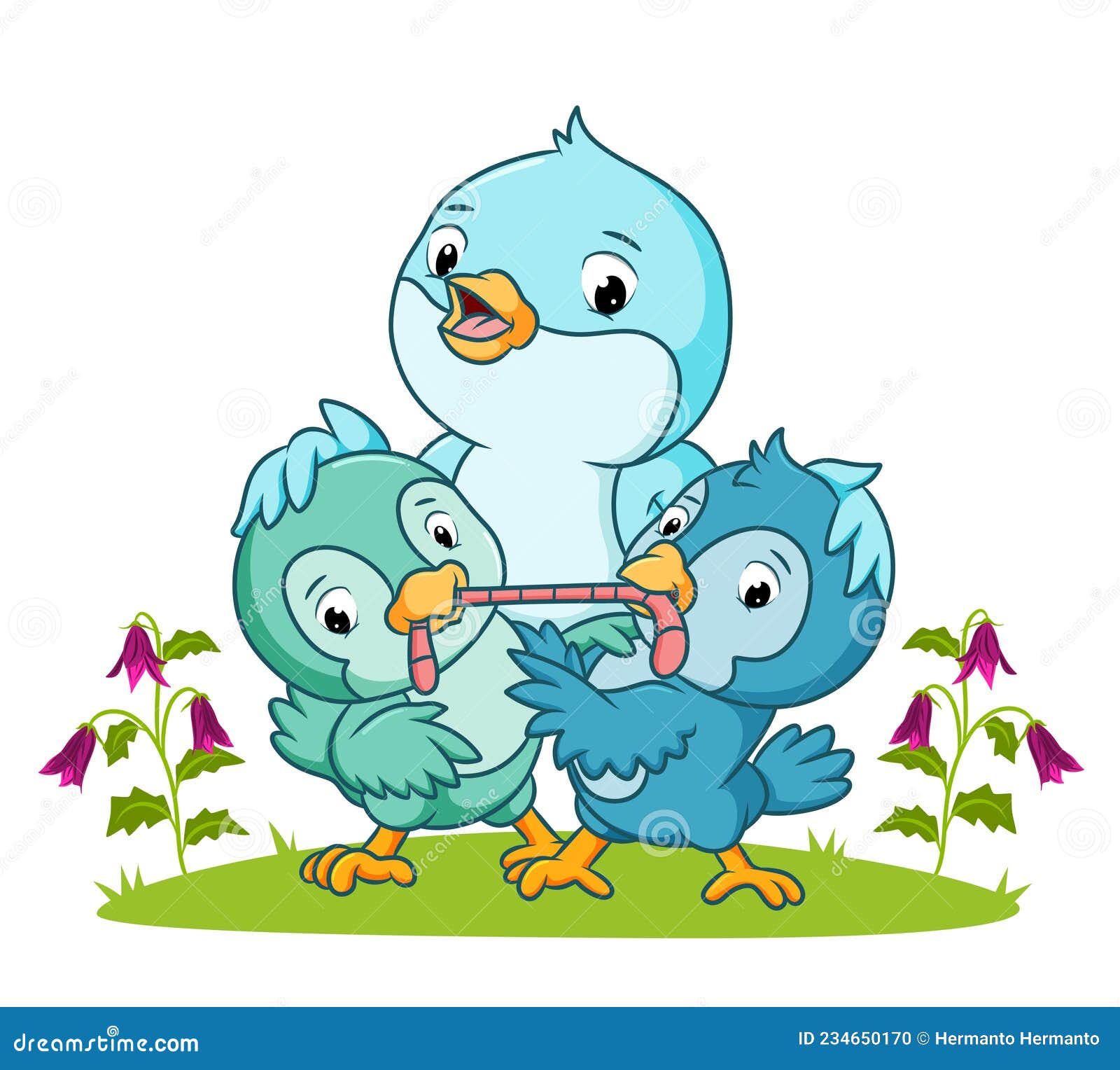 Whispering Bird Cartoon Vector Illustration | CartoonDealer.com #45746270