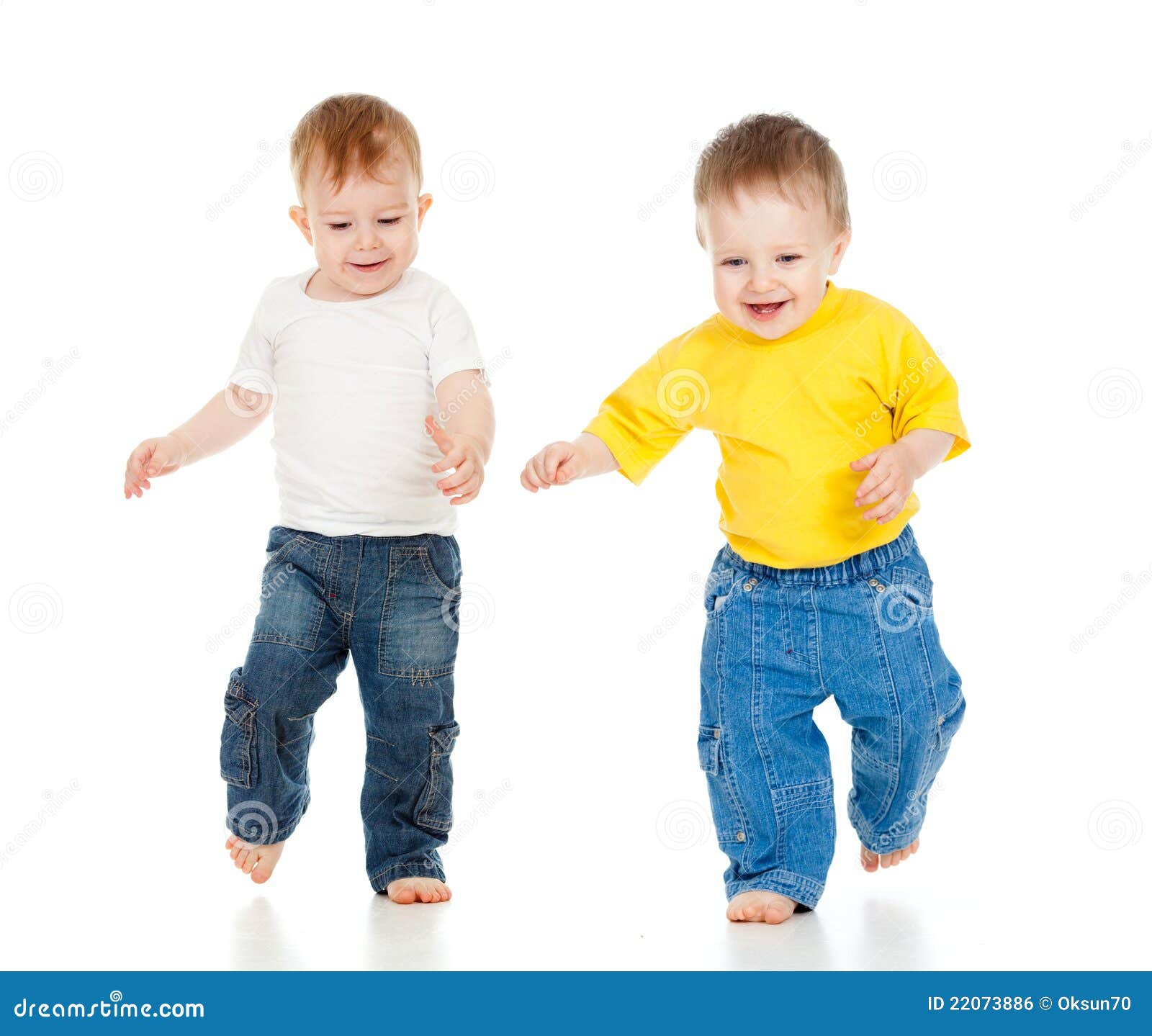 Two Little Boys Playing Game and Running Stock Photo - Image of group ...