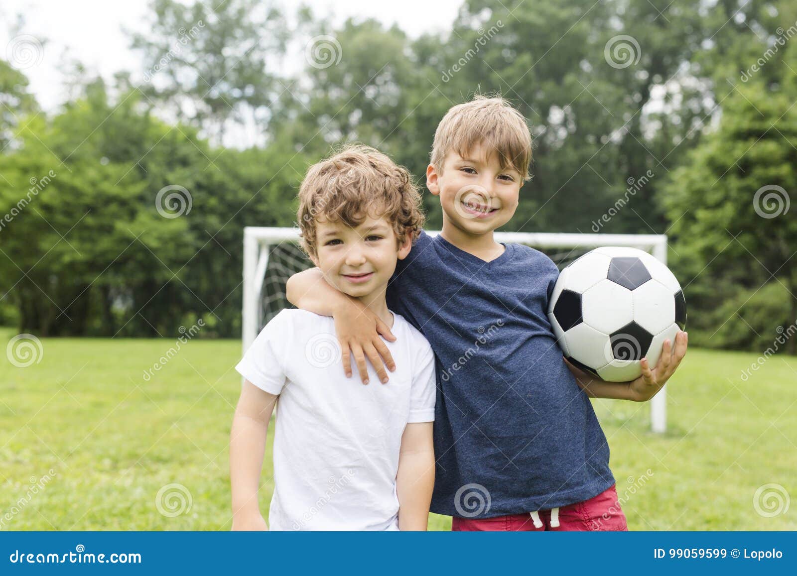 Two Brothers Having Fun Playing with Ball Stock Image - Image of game ...