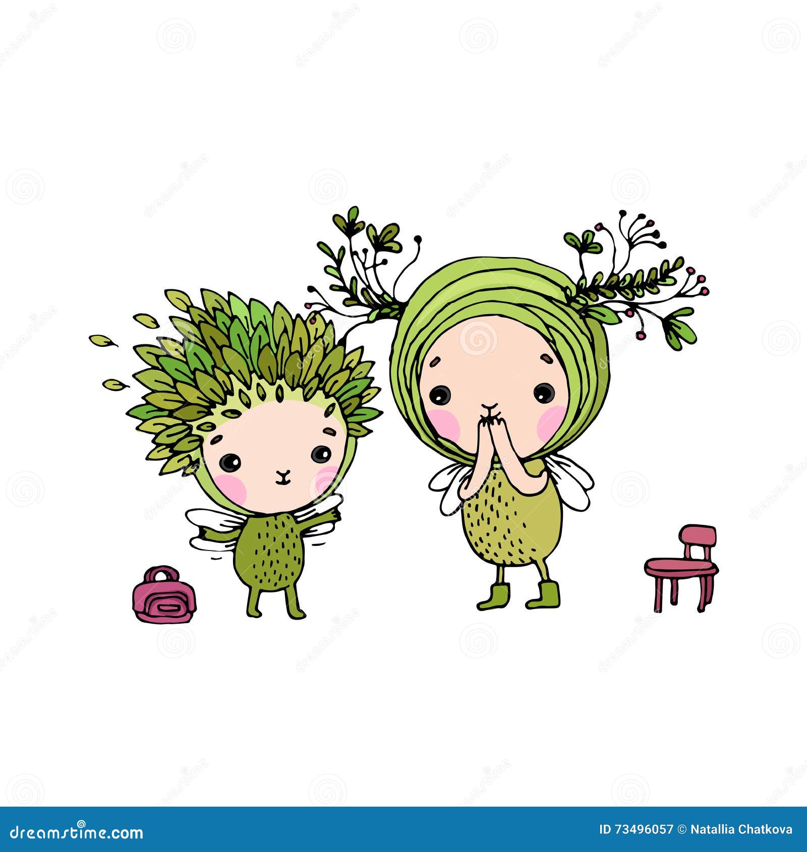 Two Little Cartoon Fairies | CartoonDealer.com #73496057