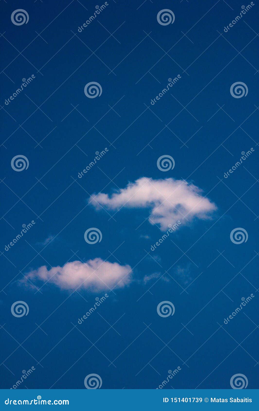 Two Little Clouds in the Sky Stock Image - Image of color, climate ...