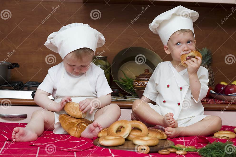 Two little cooks stock image. Image of cuisine, cute, babies - 3078537
