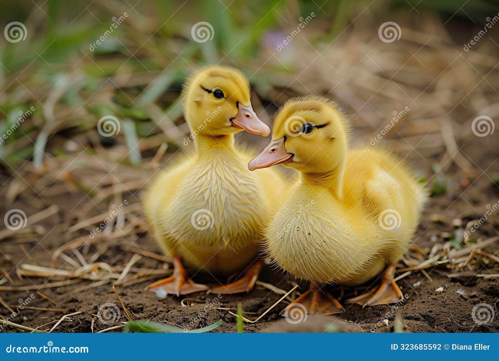 Two Little Ducks on the Farm Stock Illustration - Illustration of duck ...
