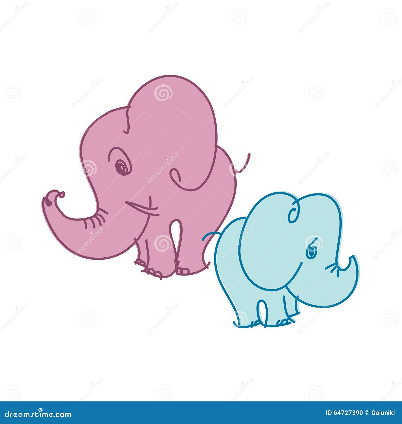 Two little elephant stock vector. Illustration of symbol - 64727390