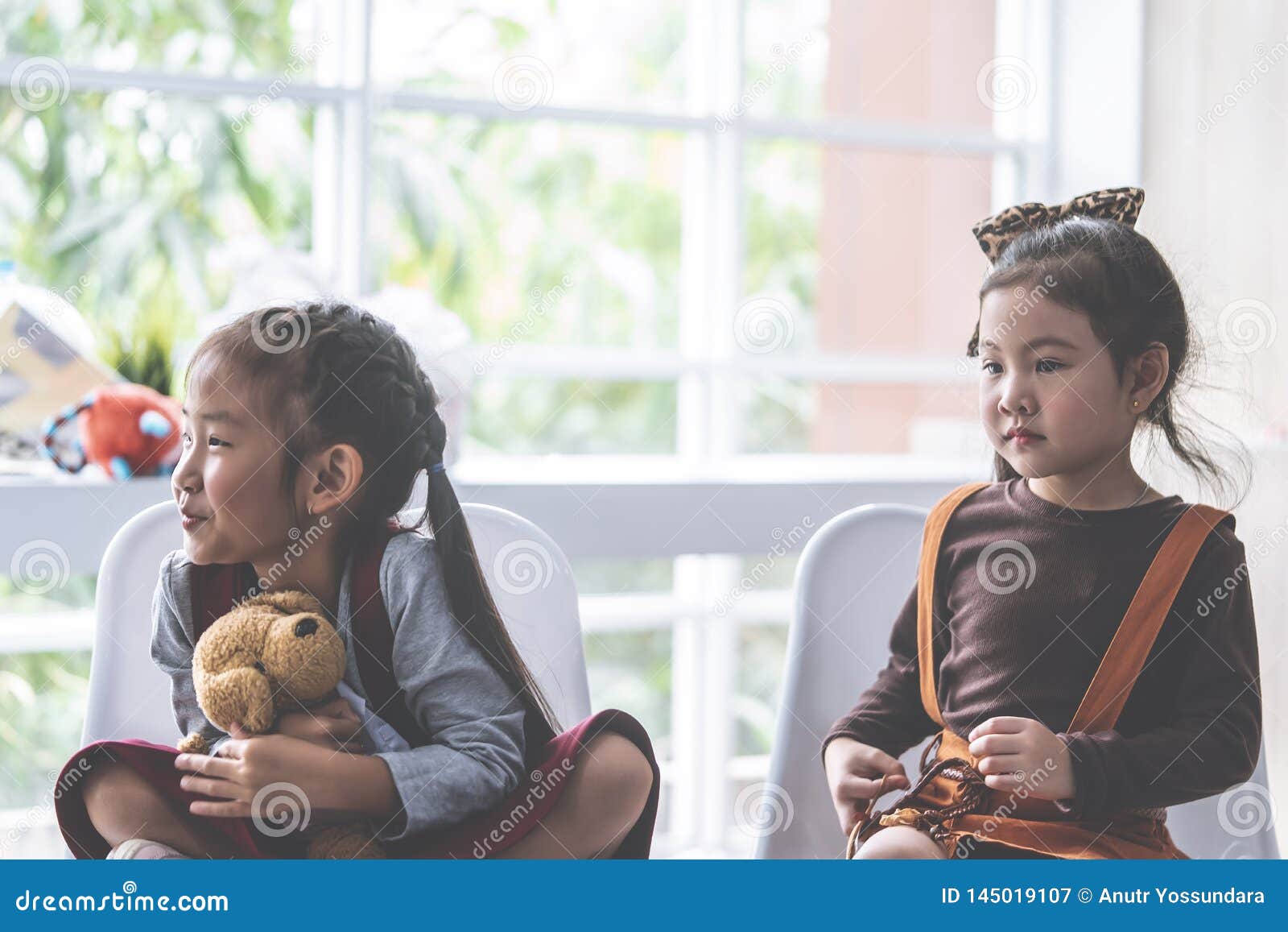 Two Girl Sitting in Classroom Together Stock Image - Image of party ...