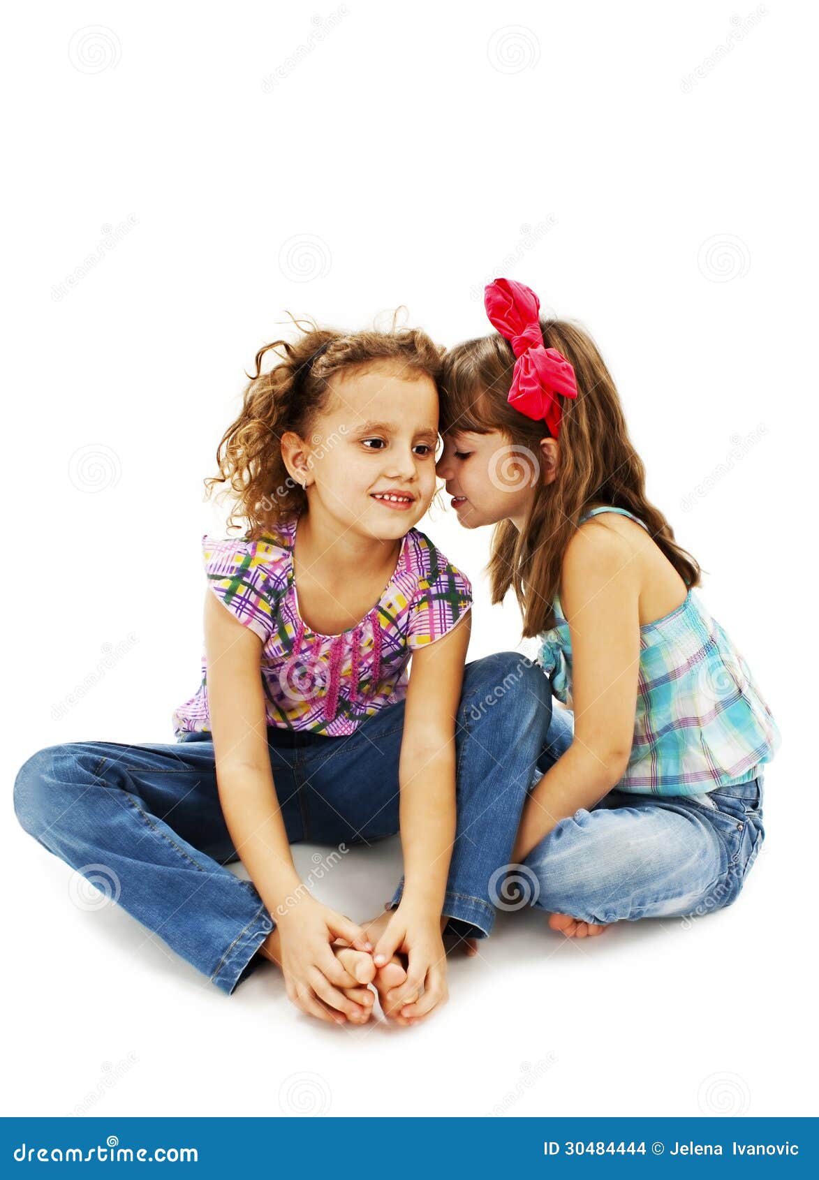 Two Little Girls are Chatting Stock Photo - Image of female, listening ...