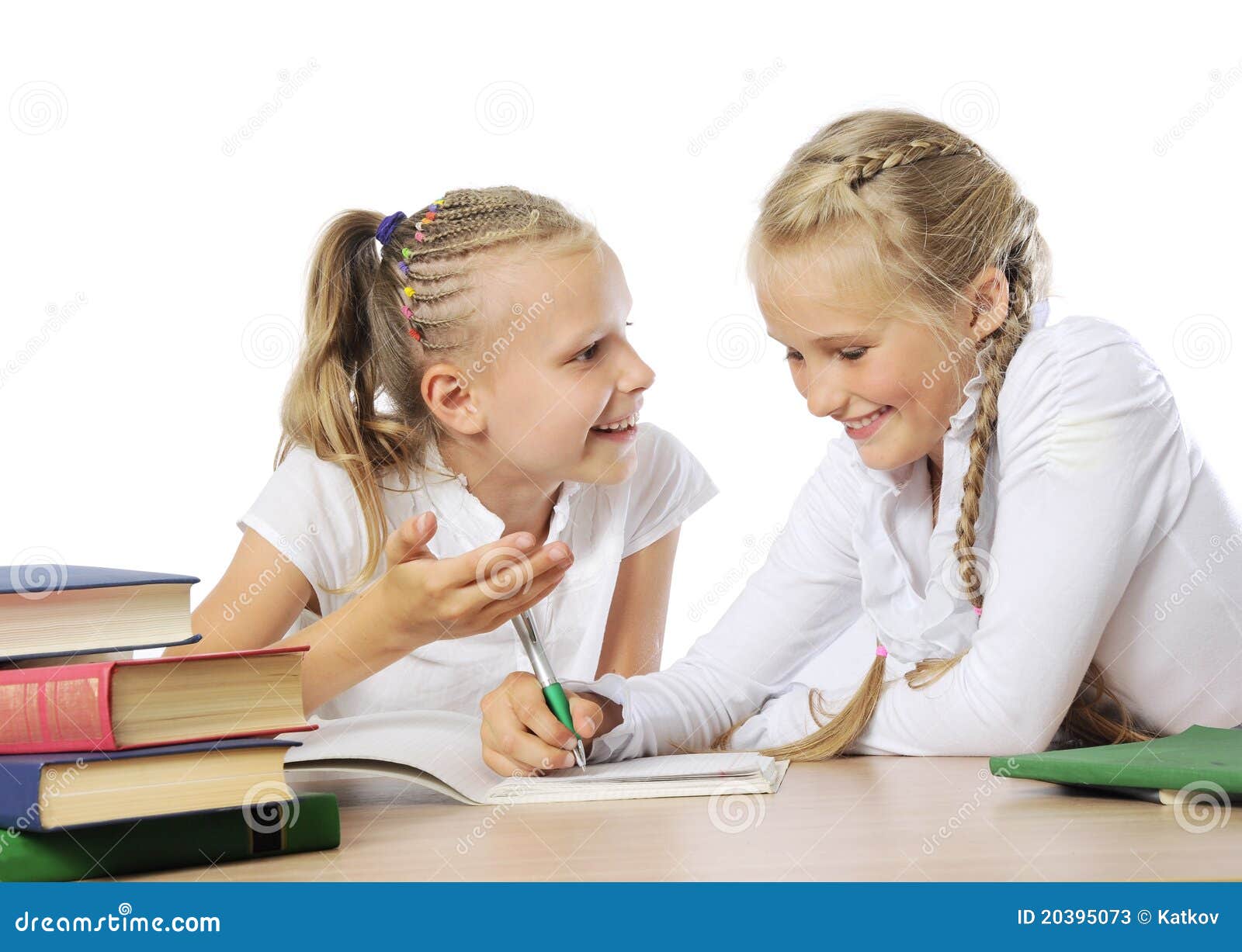 Two little girls learning stock image. Image of education - 20395073