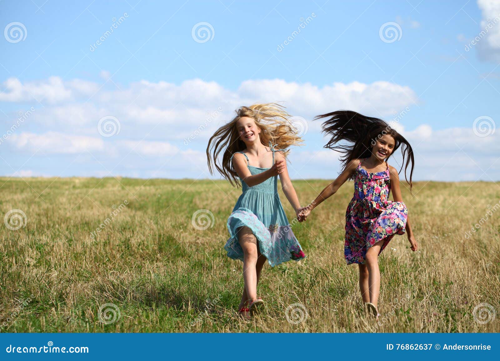 2 Little Girls Running