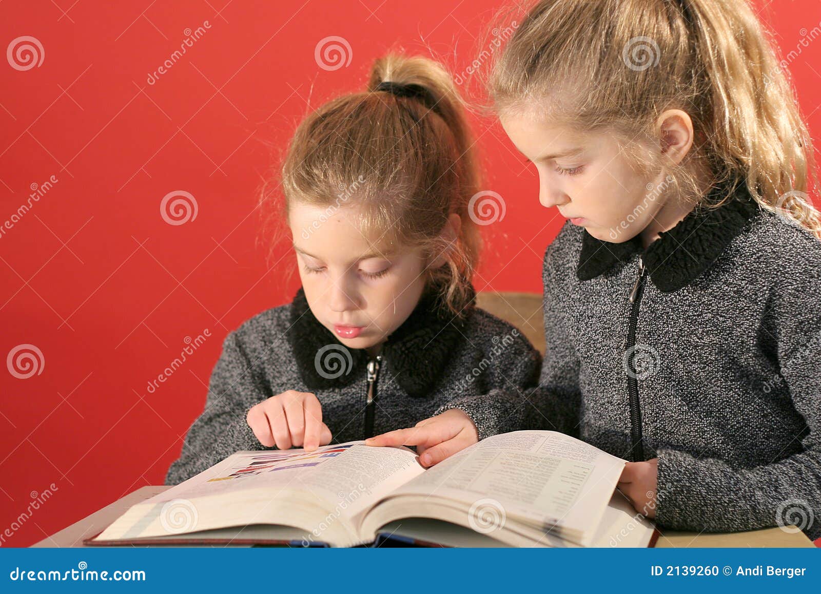 Two little girls studying stock photo. Image of beautiful - 2139260
