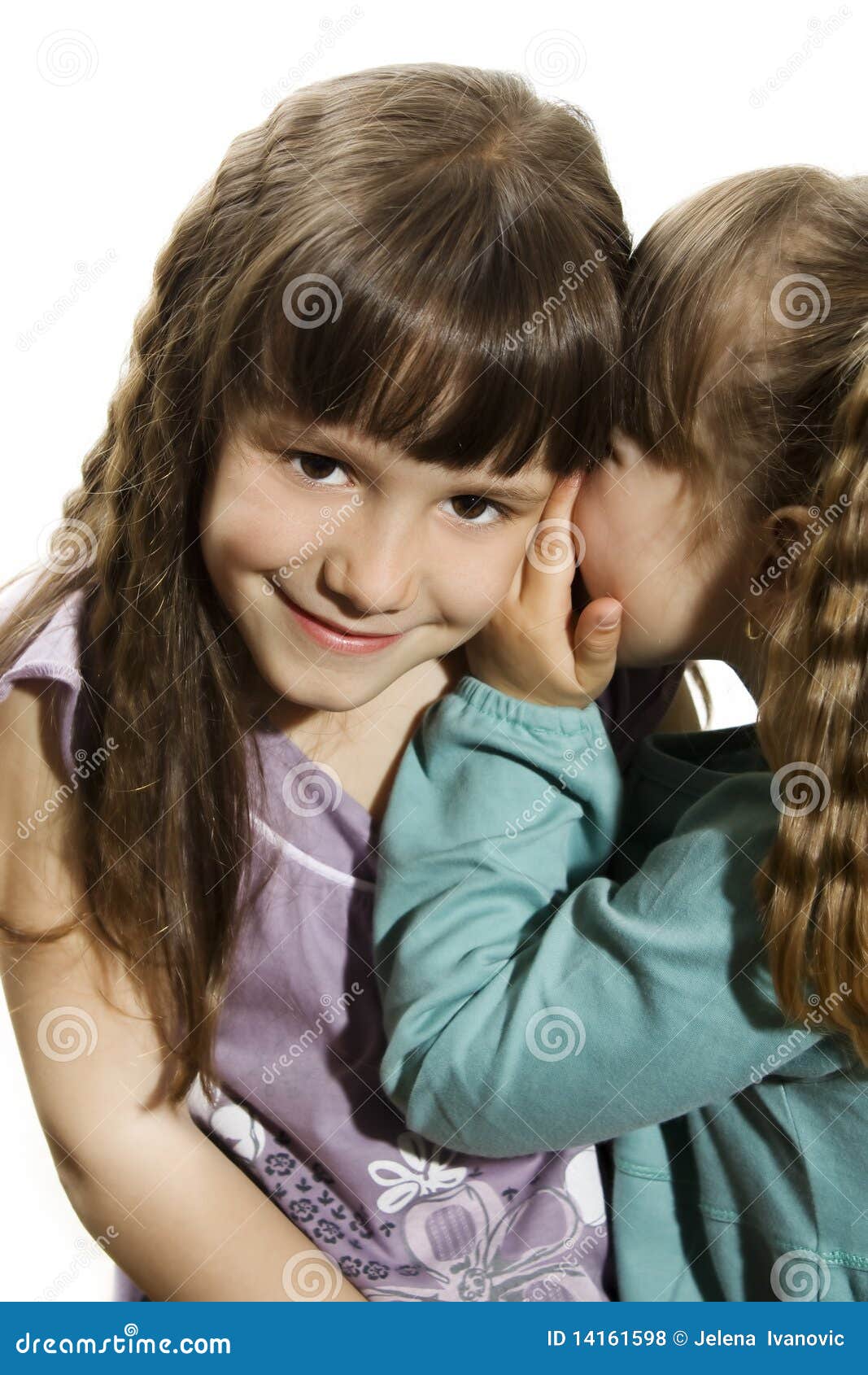 Two Little Girls Telling Secrets Stock Photo - Image of people, sister ...