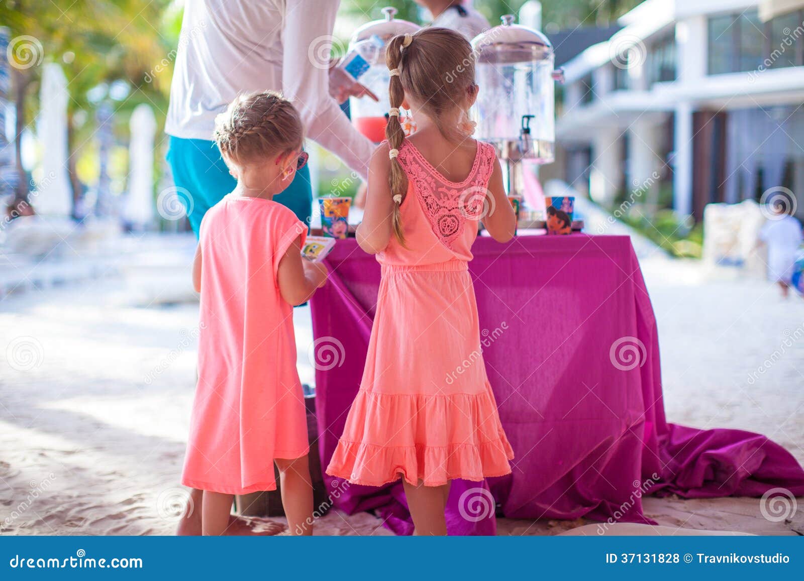 Two Little Girls at Tropical Beach in Philippines Stock Photo - Image ...