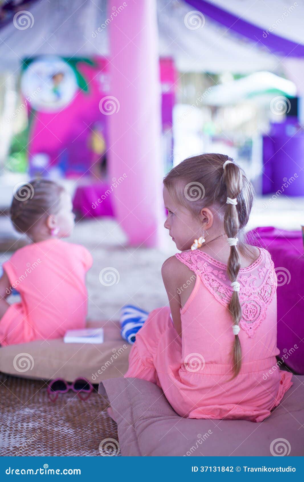 Two Little Girls at Tropical Beach in Philippines Stock Photo - Image ...