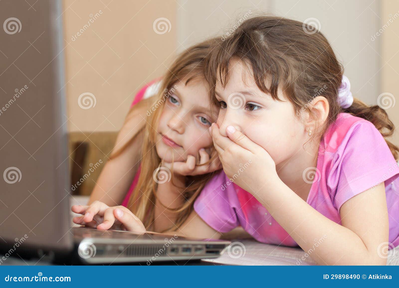 Children using computer stock photo. Image of girls, girl - 29898490
