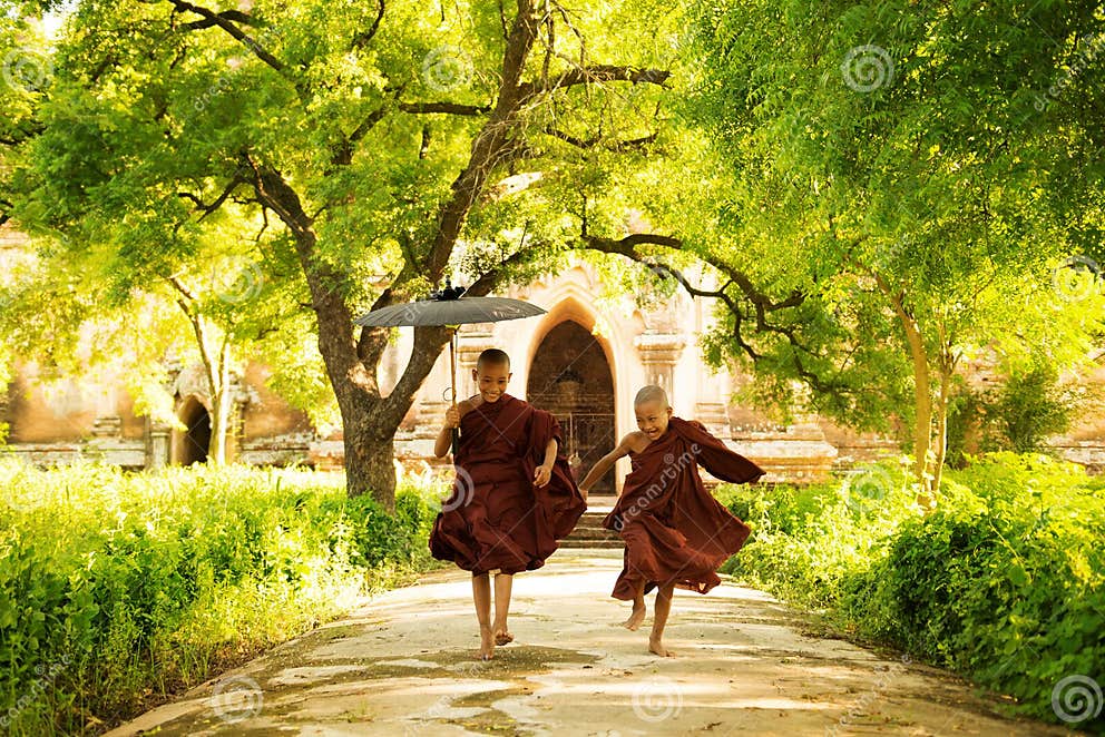 Two little monks stock image. Image of asian, culture - 30569393