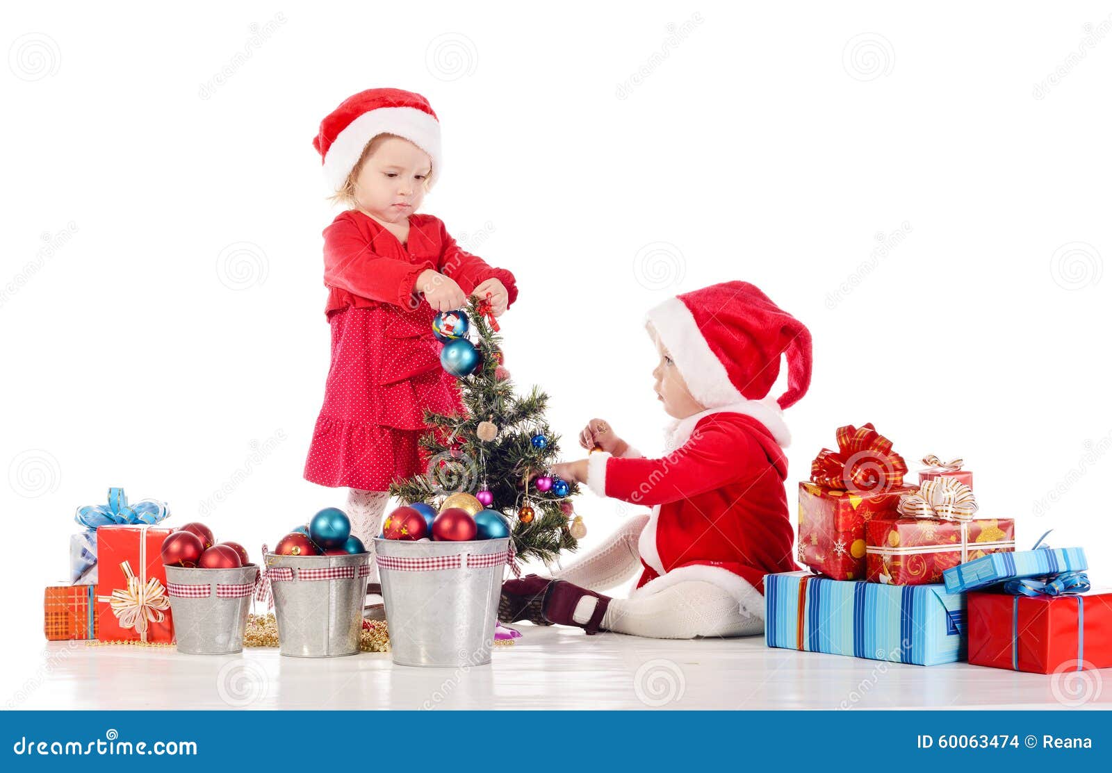 Two little santa helpers stock photo. Image of people - 60063474