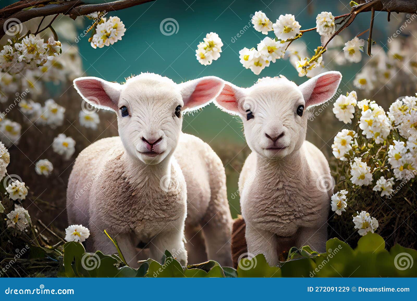 Two little white sheep stock illustration. Illustration of baby - 272091229