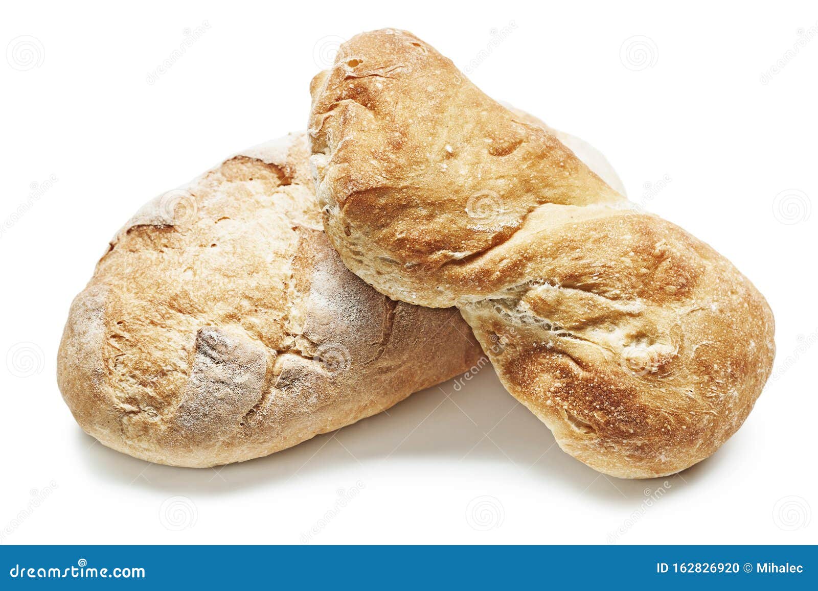 Two Loafs of Bread Isolated on White Stock Photo - Image of loaf ...