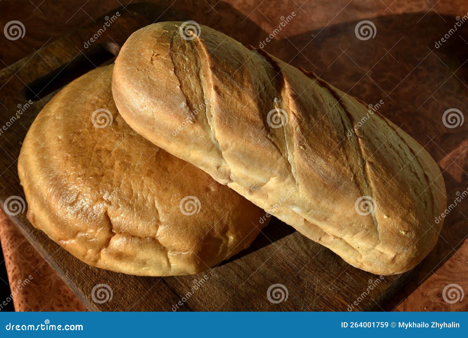 Two Loaves of Bread are on the Table. Stock Image - Image of ...