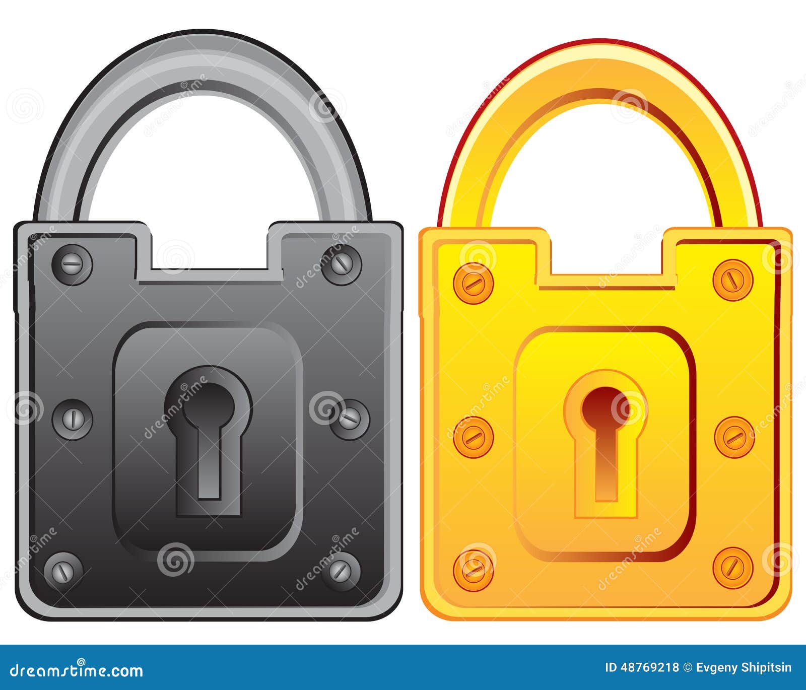 Two locks from door stock vector. Illustration of protection - 48769218