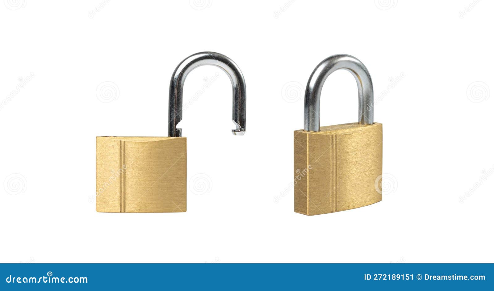 Two Locks Isolated, Golden Padlocks Set Stock Image - Image of lock ...