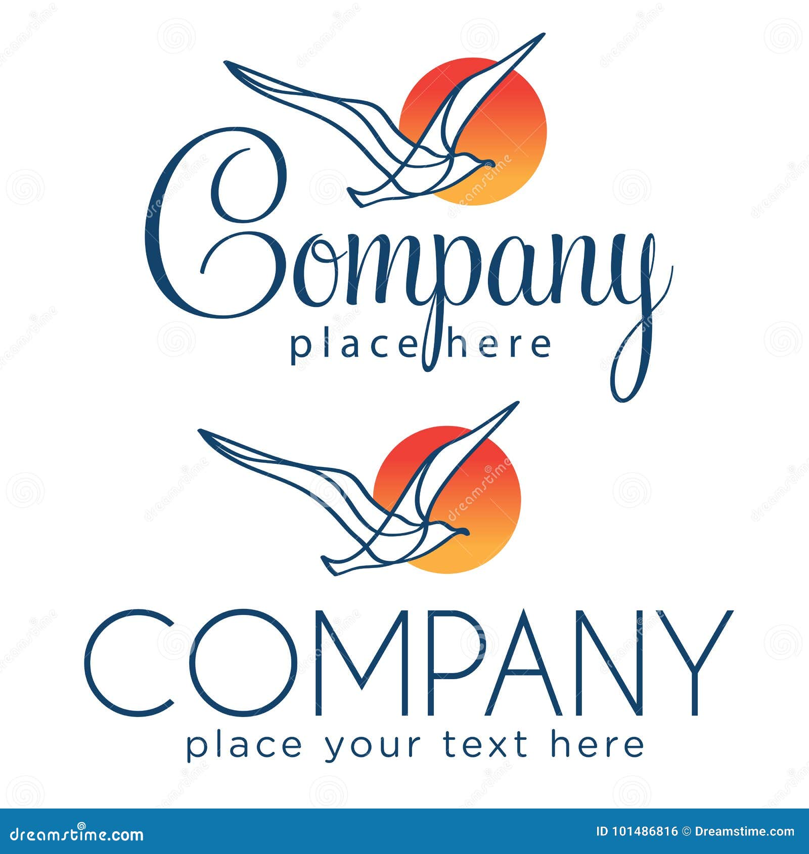 Two logos with seagull stock illustration. Illustration of graphic ...