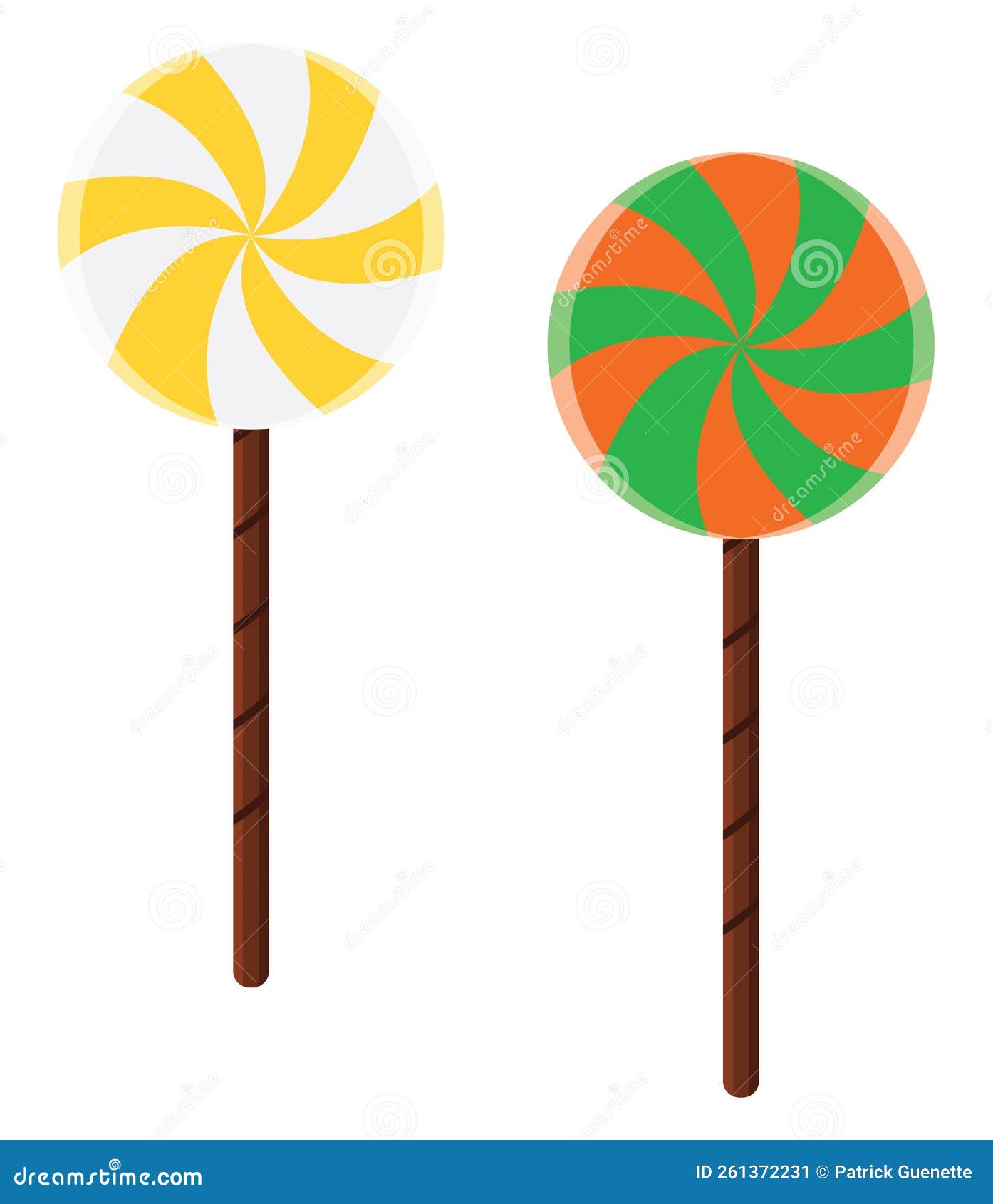Two lolipops, icon stock vector. Illustration of swirl - 261372231