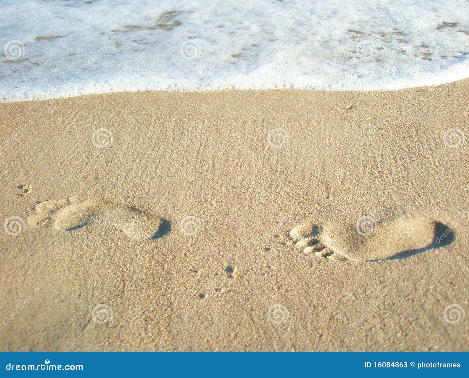 Two Lonely Footprints in the Sand Stock Image - Image of destination ...