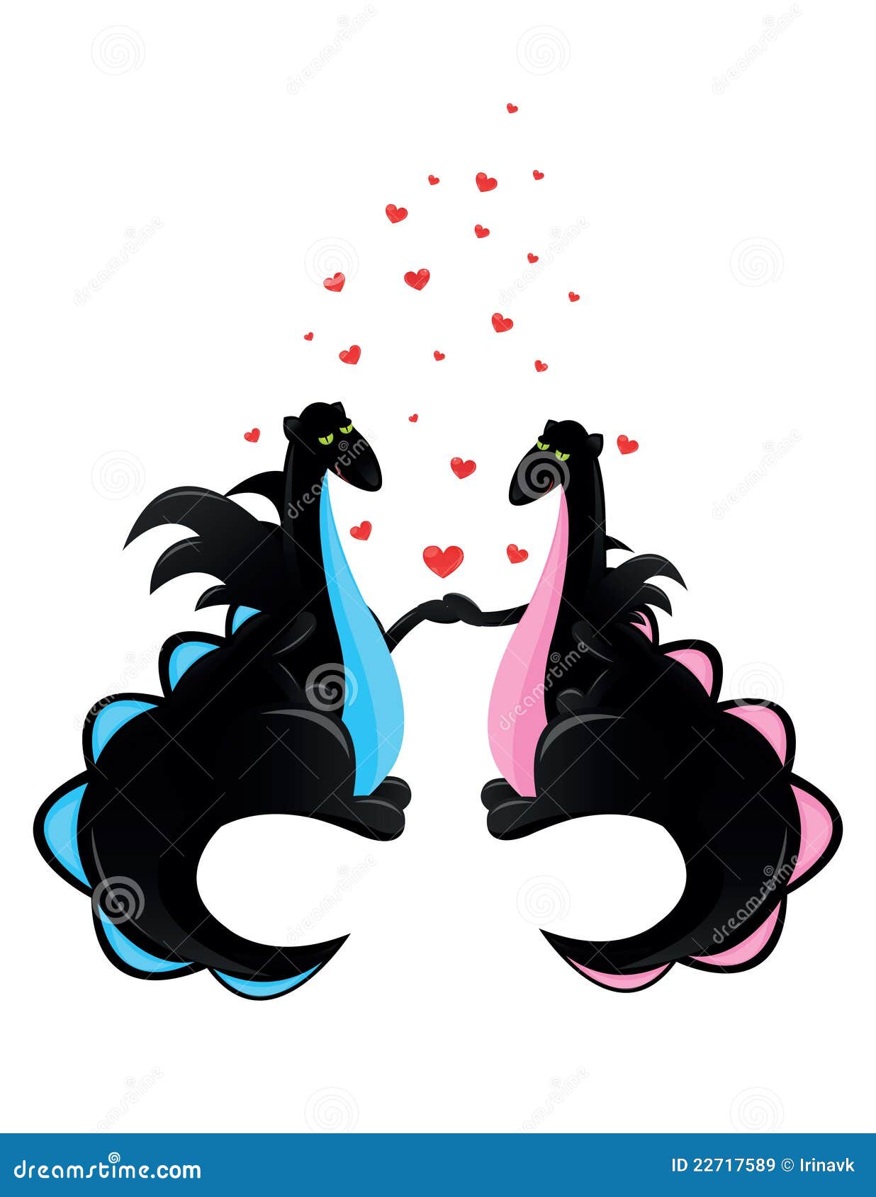 Two love dragon stock vector. Illustration of pretty - 22717589