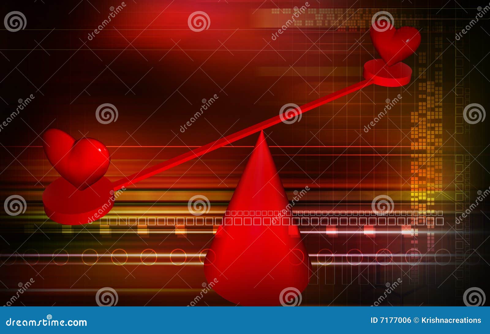 Two love hearts balancing stock illustration. Illustration of ...