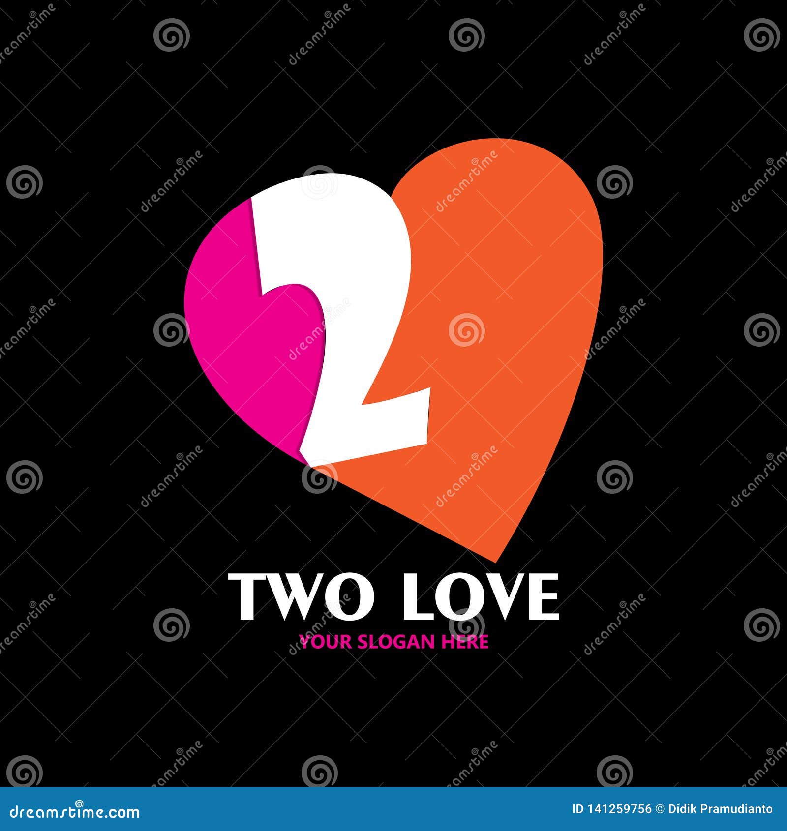 Two Love for Valentine Celebration Stock Vector - Illustration of ...