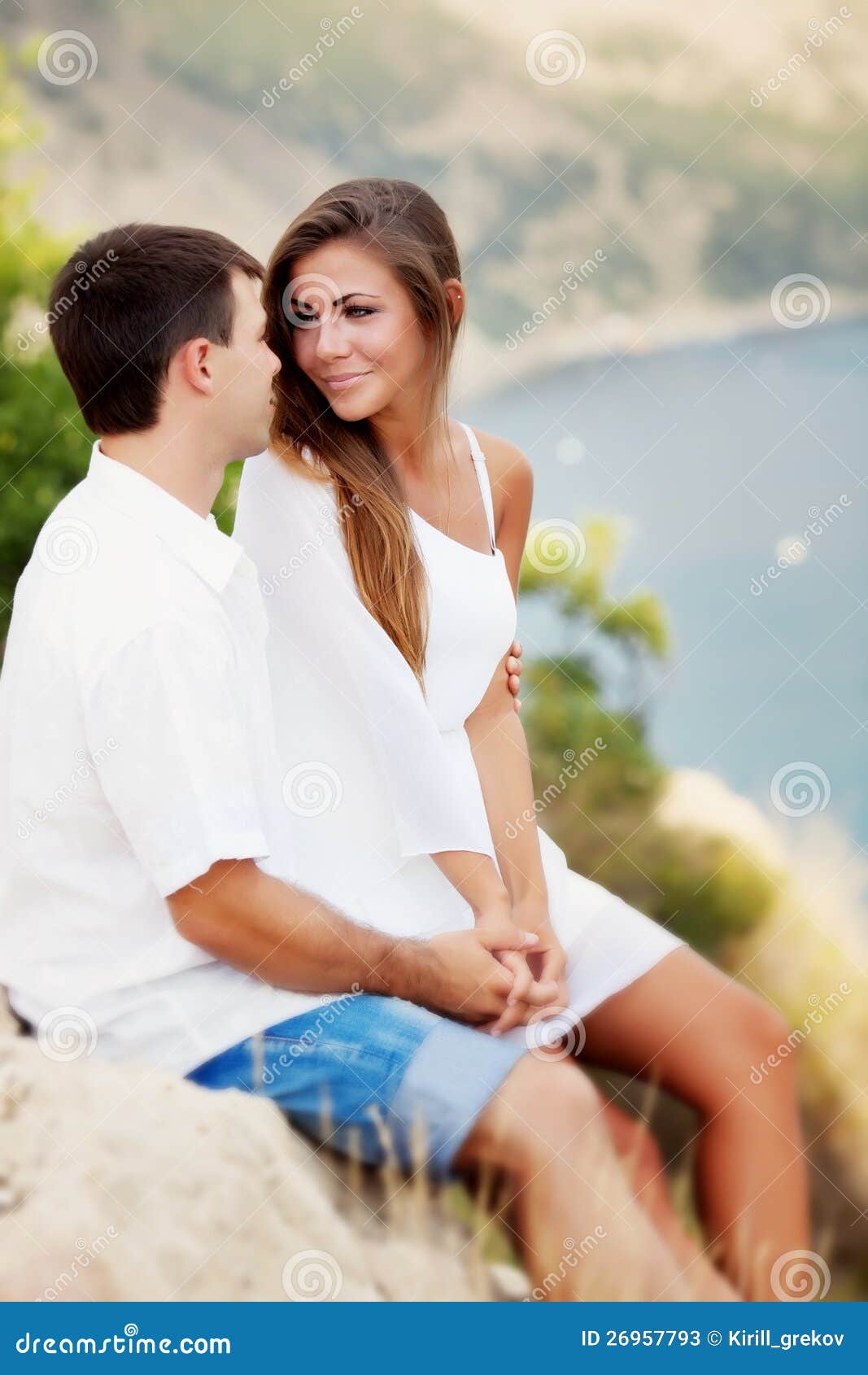Two lovers stock image. Image of ocean, laughing, hands - 26957793