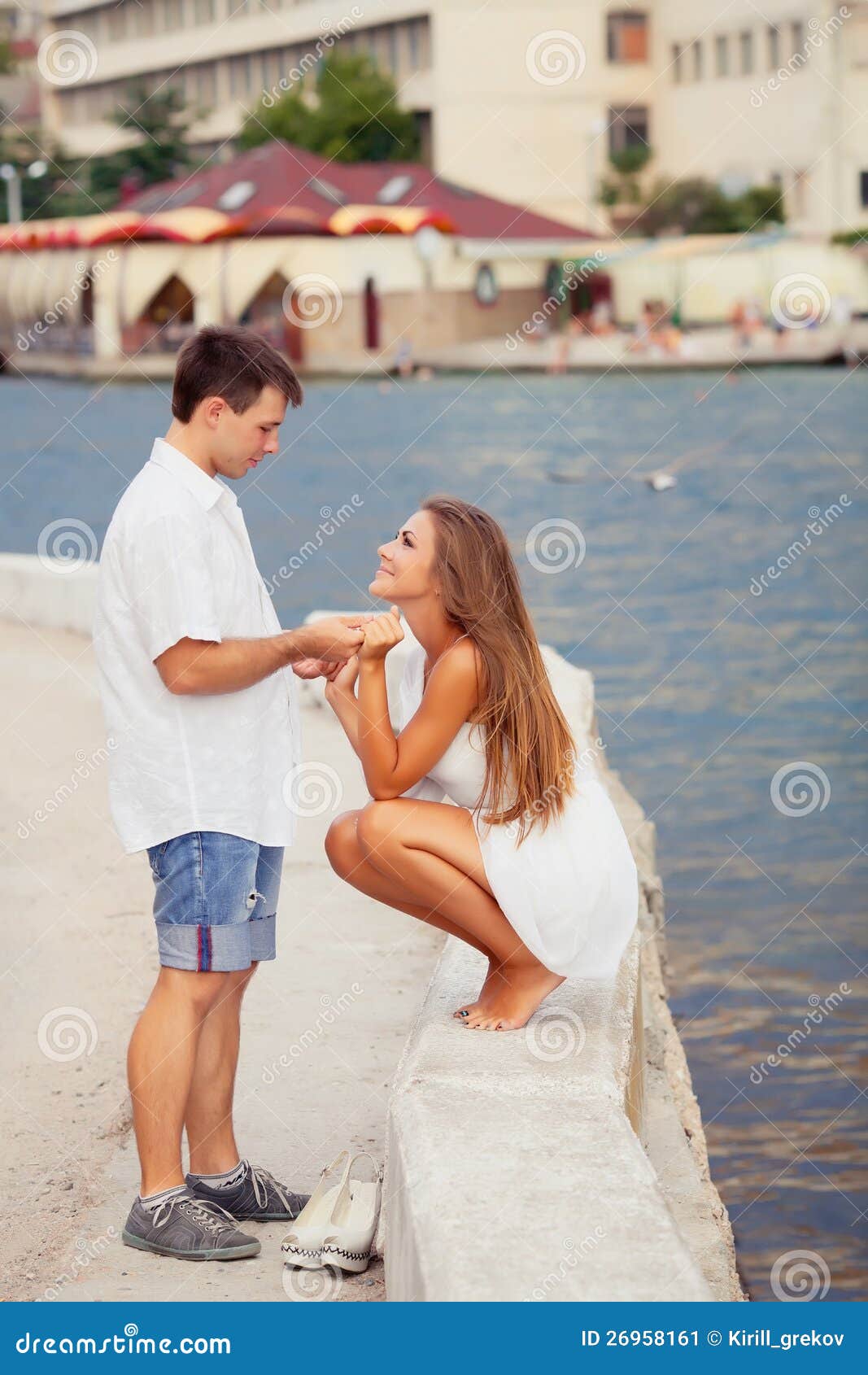 Two lovers stock image. Image of hands, lovers, beach - 26958161