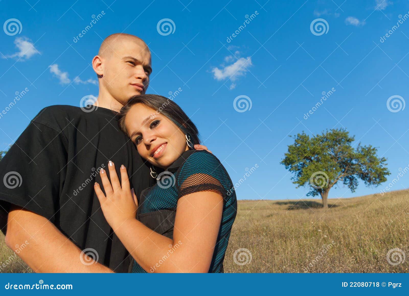 Two Lovers on a Background Field Stock Photo - Image of happiness ...