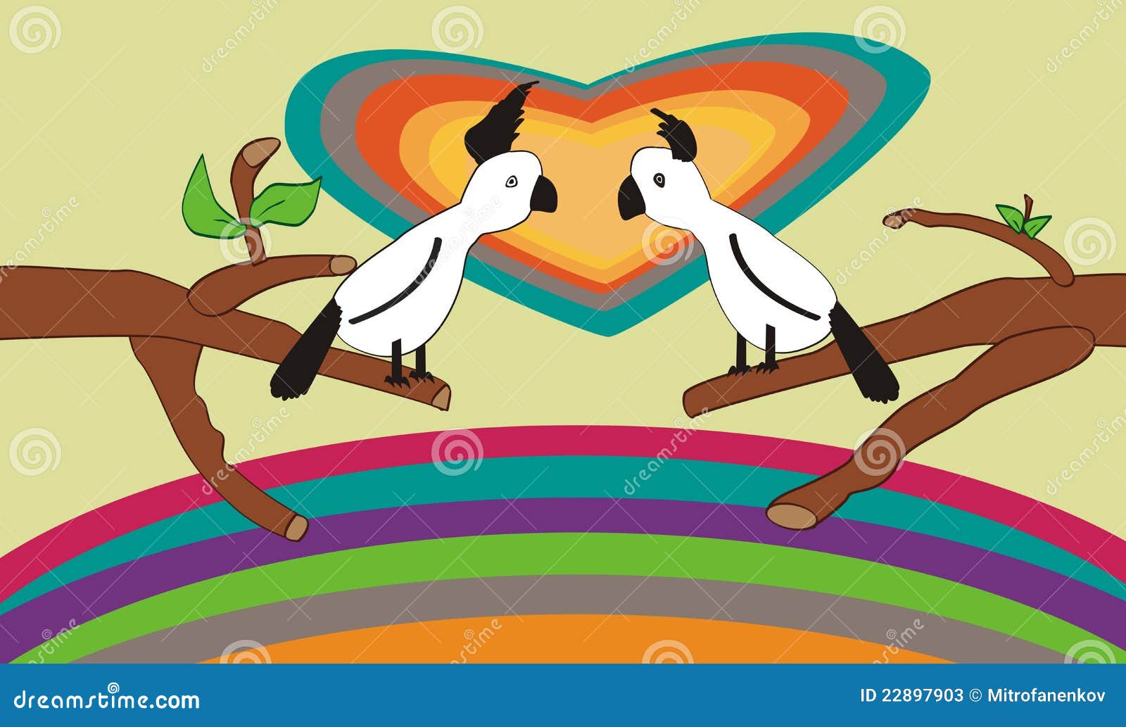 Two lovers parrot stock vector. Illustration of tree - 22897903