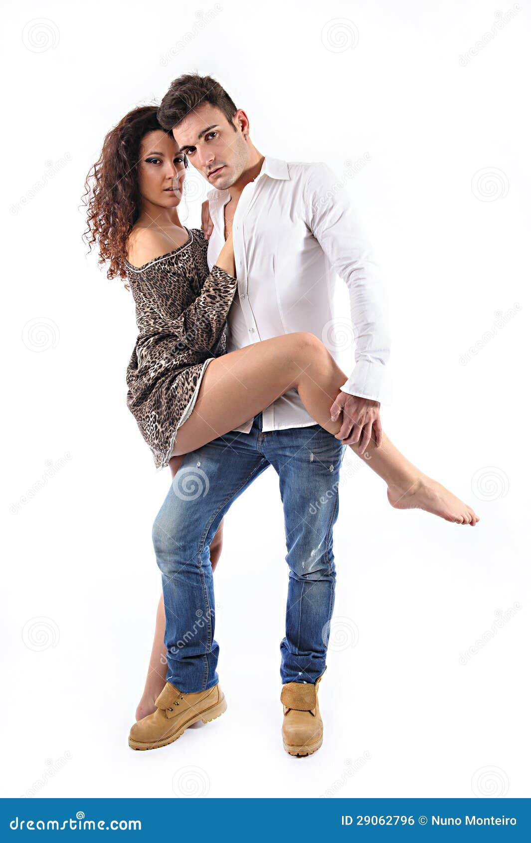 Two Lovers Standing Interacting Showing Affection Stock Photo - Image ...