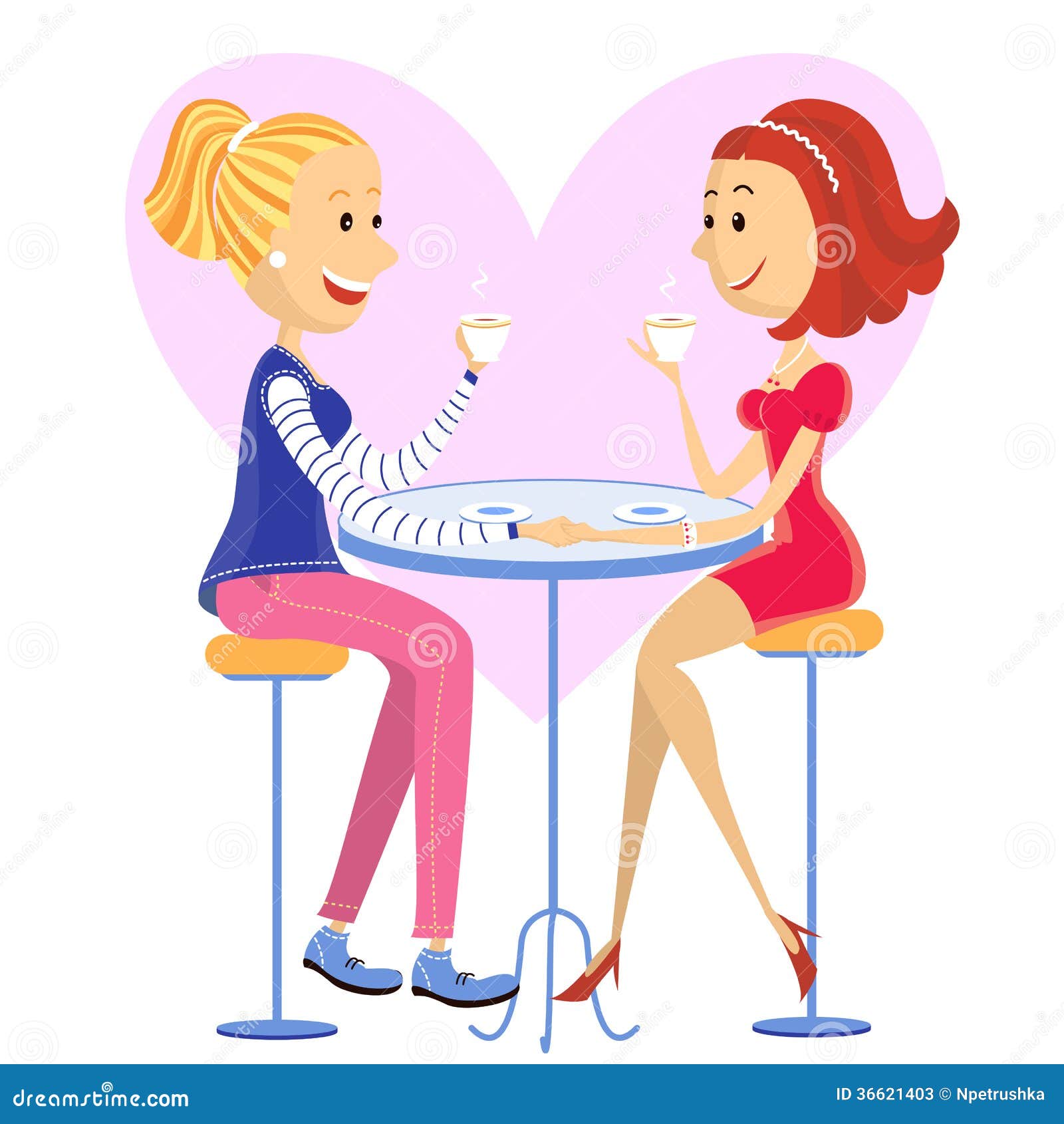 Two Lovers Women Drinking Coffee Stock Vector Illustration Of Sexes