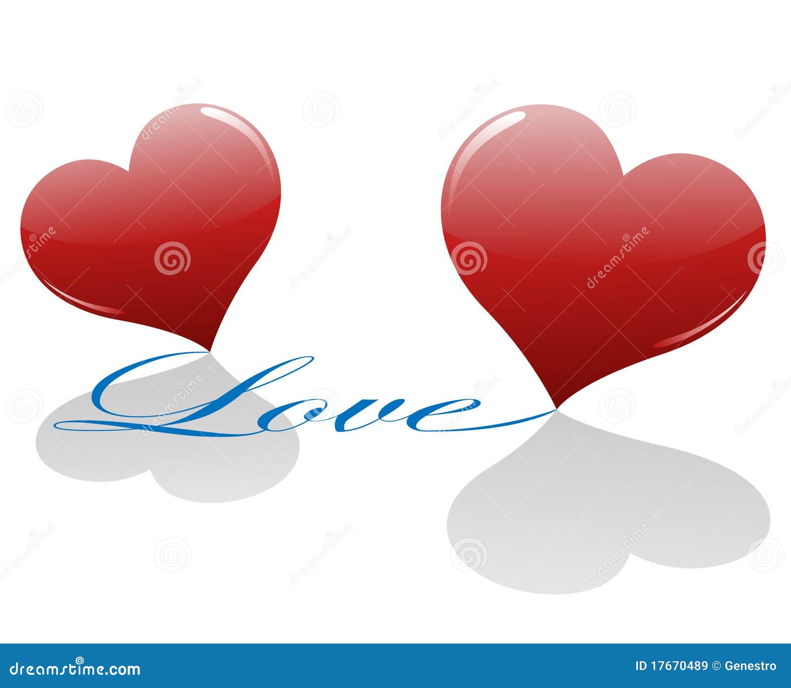 Two loving hearts stock vector. Illustration of bright - 17670489