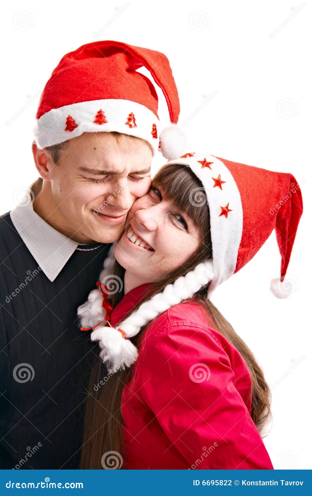 Two Lucky People in Cristmas Stock Photo - Image of isolated, cheerful ...