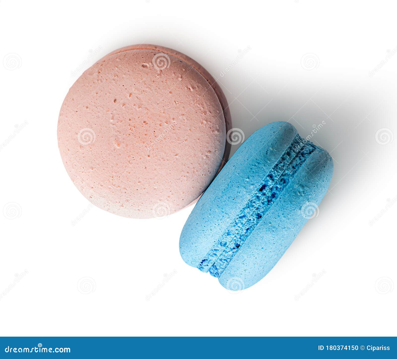 Two Macaroon Beige Blue Top View Stock Photo - Image of color, copy ...