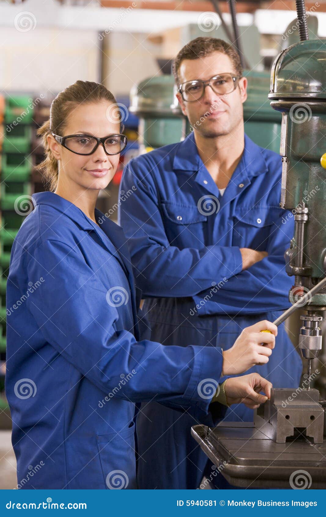 Two Machinists Working on Machine Stock Image - Image of engineer ...