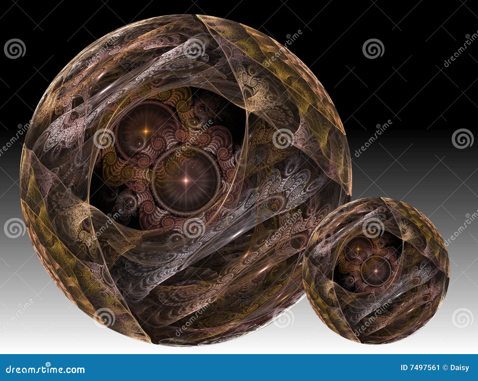 Two magical spheres stock illustration. Illustration of earth - 7497561
